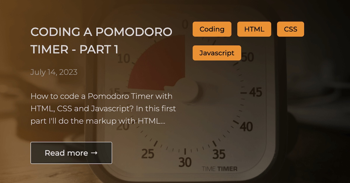 BLOG - Coding a Pomodoro Timer - Part 1 | NATGIAN.COM